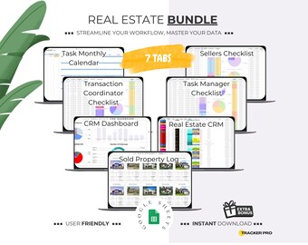 Real Estate Management Template Bundle, Transaction Checklist ...