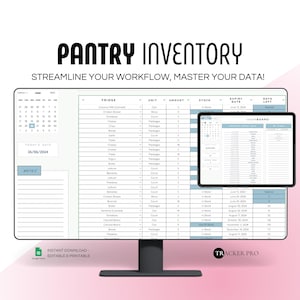 Food Tracker Excel Sheet Google, Pantry Inventory Template, Pantry ...