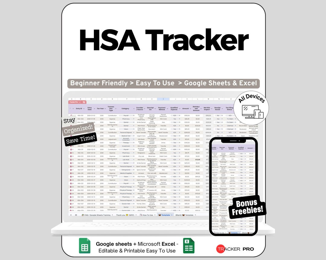HSA Tracker, FSA Tracker, Health Care Reimbursement, Itemized ...