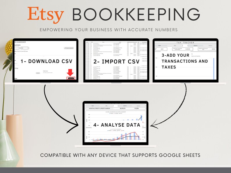ESTY Small Business Bookkeeping Google Sheets, Small Business ...