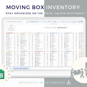 Moving Box Inventory Template Moving Planner Moving Box - Etsy