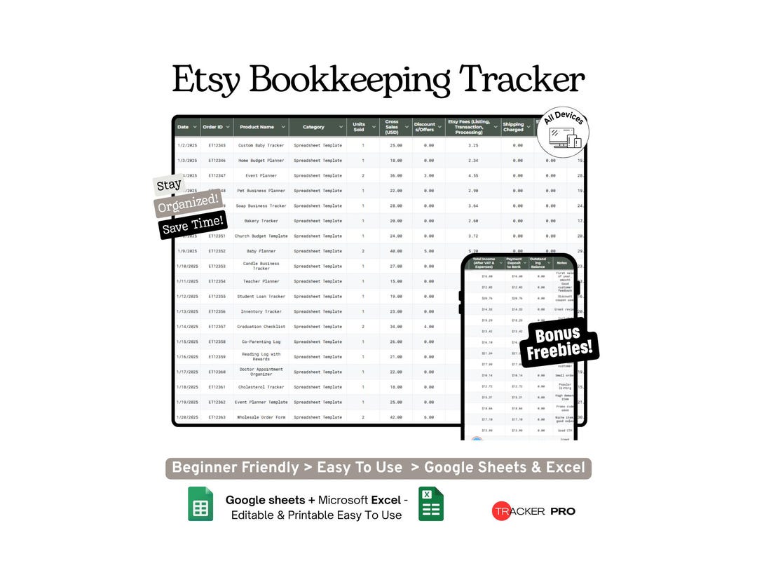 Etsy Bookkeeping and VAT Tracker Google Sheets Template (seller Income ...