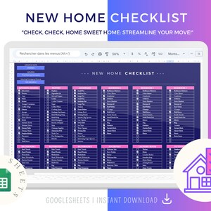 New House Checklist Template Excel Spreadsheet, Home Planner Google ...