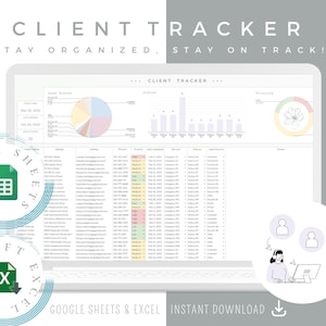 Client & Task Tracker Business Planner Spreadsheet | Communication Log ...