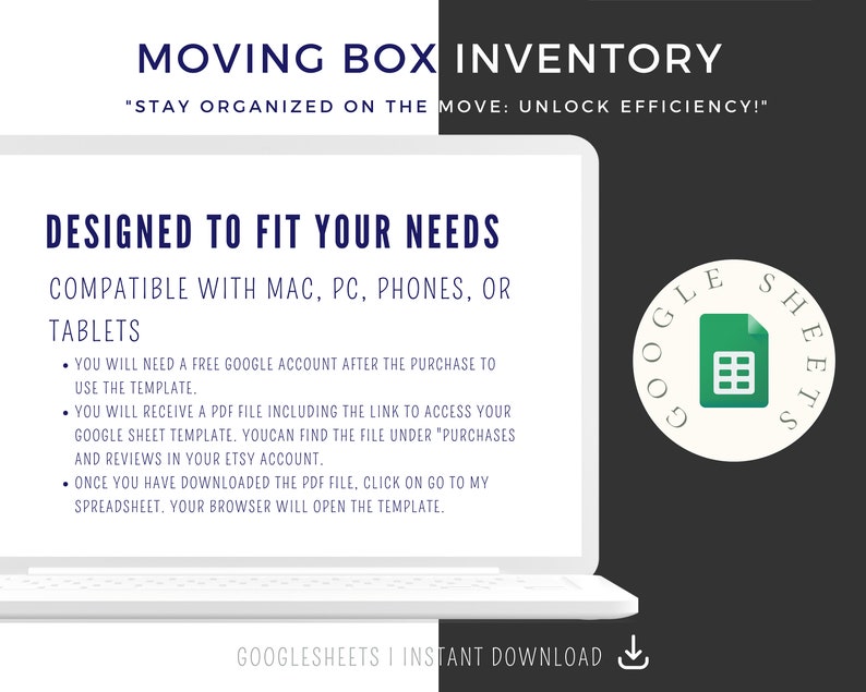 Moving Box Template Google Sheets, Moving Box Contents List, Storage ...