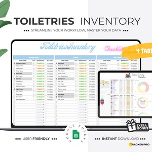 Toiletries Inventory, Toiletries Packing List for Travel, Household ...