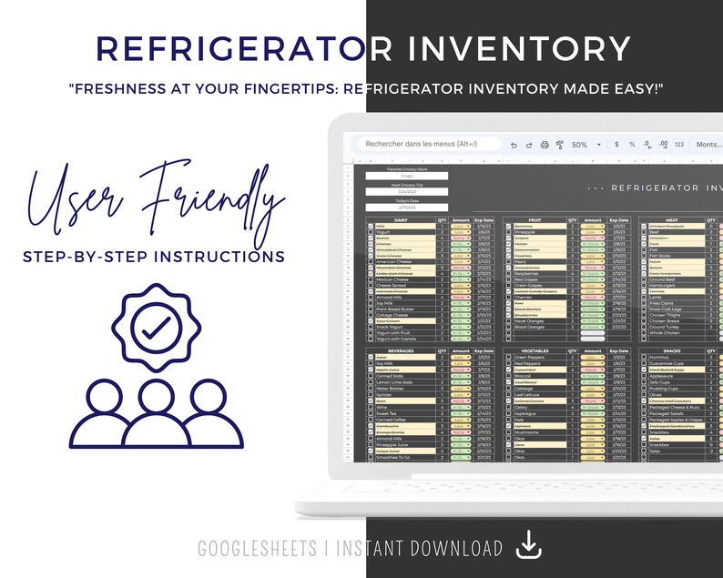 Refrigerator Food Tracker Excel Sheet Google,refrigerator Inventory ...