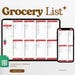 Grocery List Editable Google Sheets Template | Printable Shopping List ...