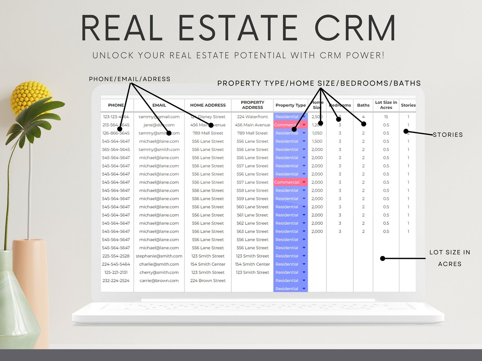Realtor CRM, Realtor Client Tracker, Realtor Client Sheet, Realtor ...