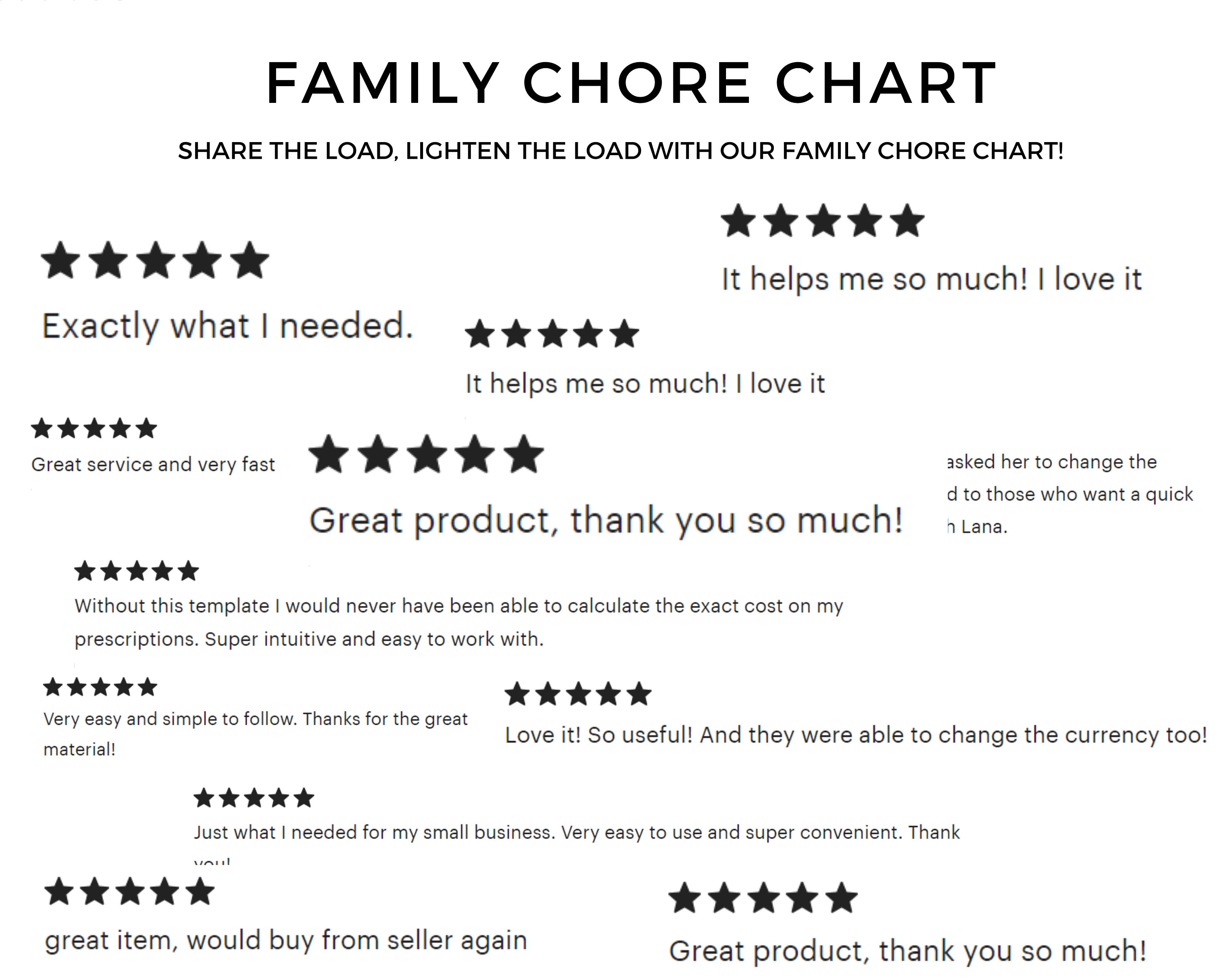 Family Chore Chart Google Sheets Template, Editable Weekly Chores ...