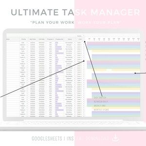 Team Task Tracker for Google Spreadsheet Task Management Template, Task ...