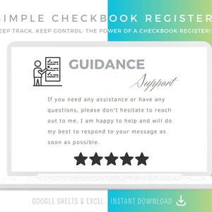 Simple Checkbook Register Google Sheets Spreadsheet, Track Your Bank ...