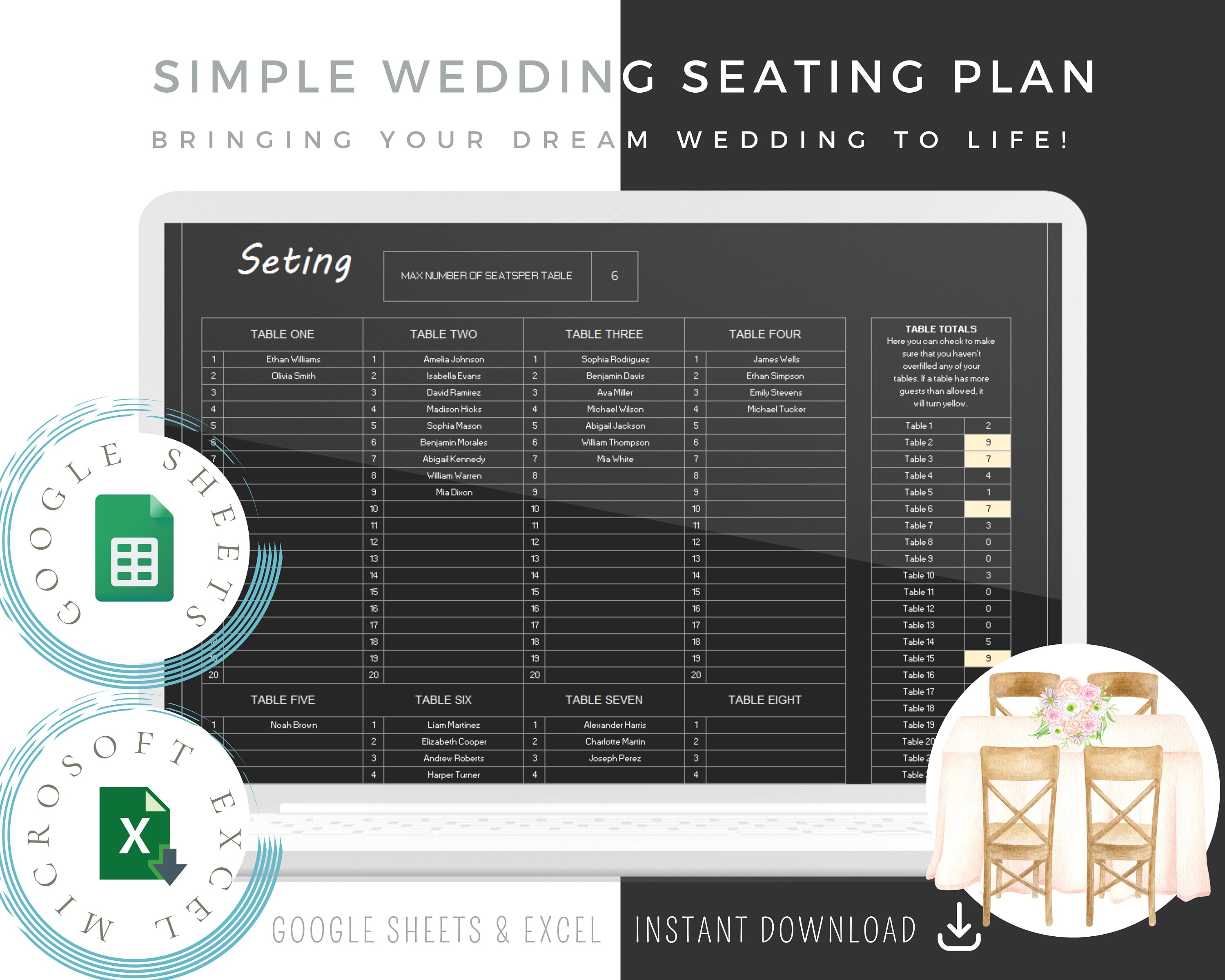 Seating Chart, Wedding Seating Chart, Seating Arrangement, Google ...