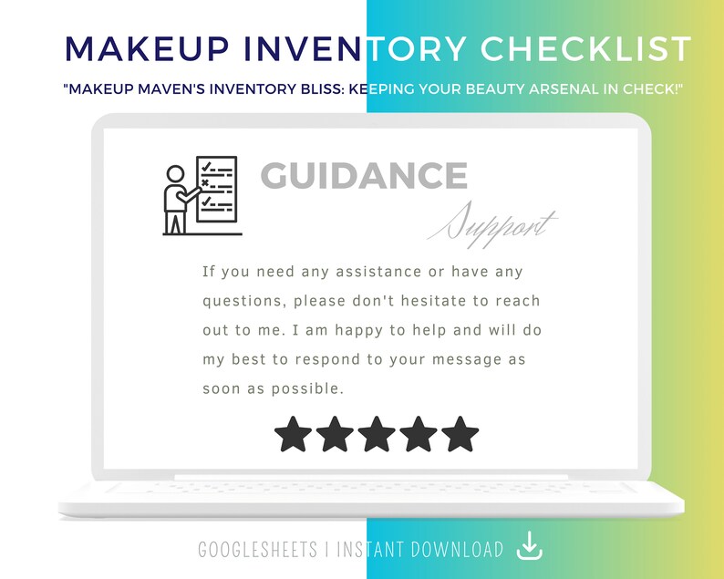 Inventory Sheet Organization Sheet Excel Spreadsheet, Makeup Inventory ...