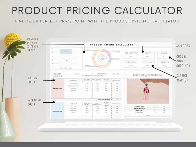 Pricing Calculator Spreadsheet, Price Handmade Products Google Sheet ...