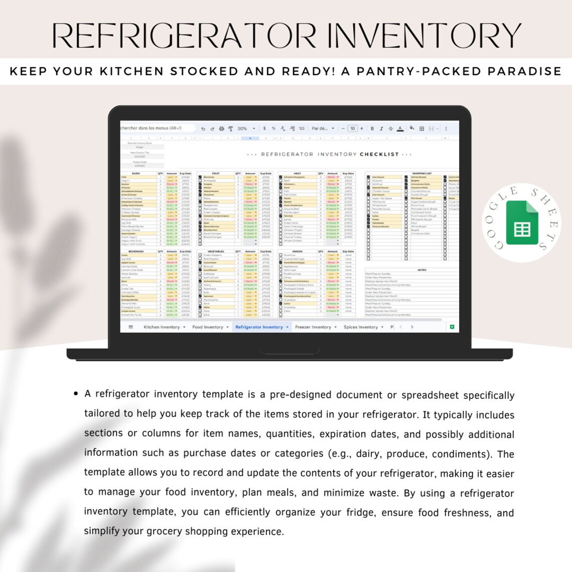 Recipe Cost Calculator, Spreadsheet Template for Excel & Google Sheets ...