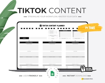 Tiktok Content Planner Template, Google Sheets Social Media Content ...