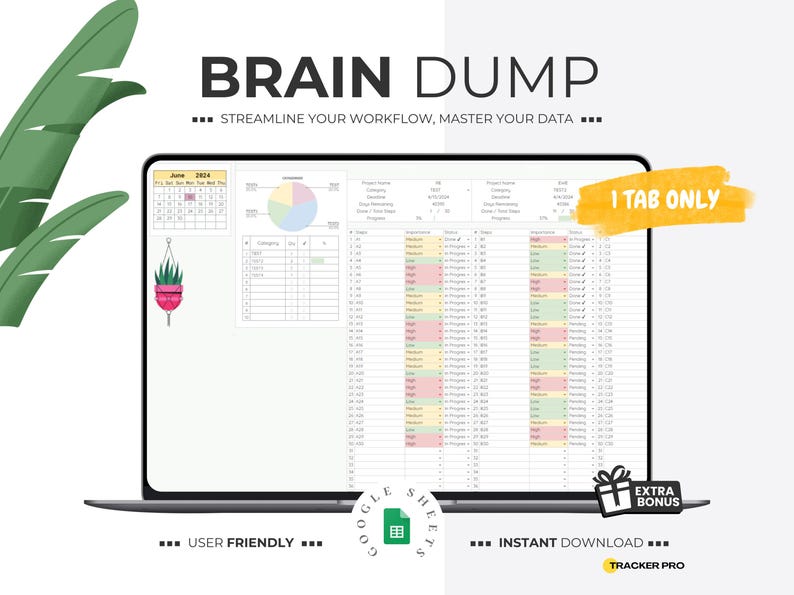Brain Dump, Brain Dump Template, Brain Dump Planner, Brain Dump Sheet ...