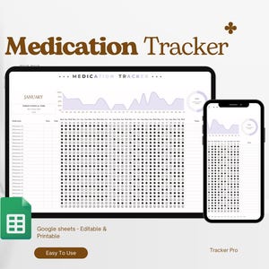 Medication Tracker, Spreadsheet for Medications, Pill Reminder ...