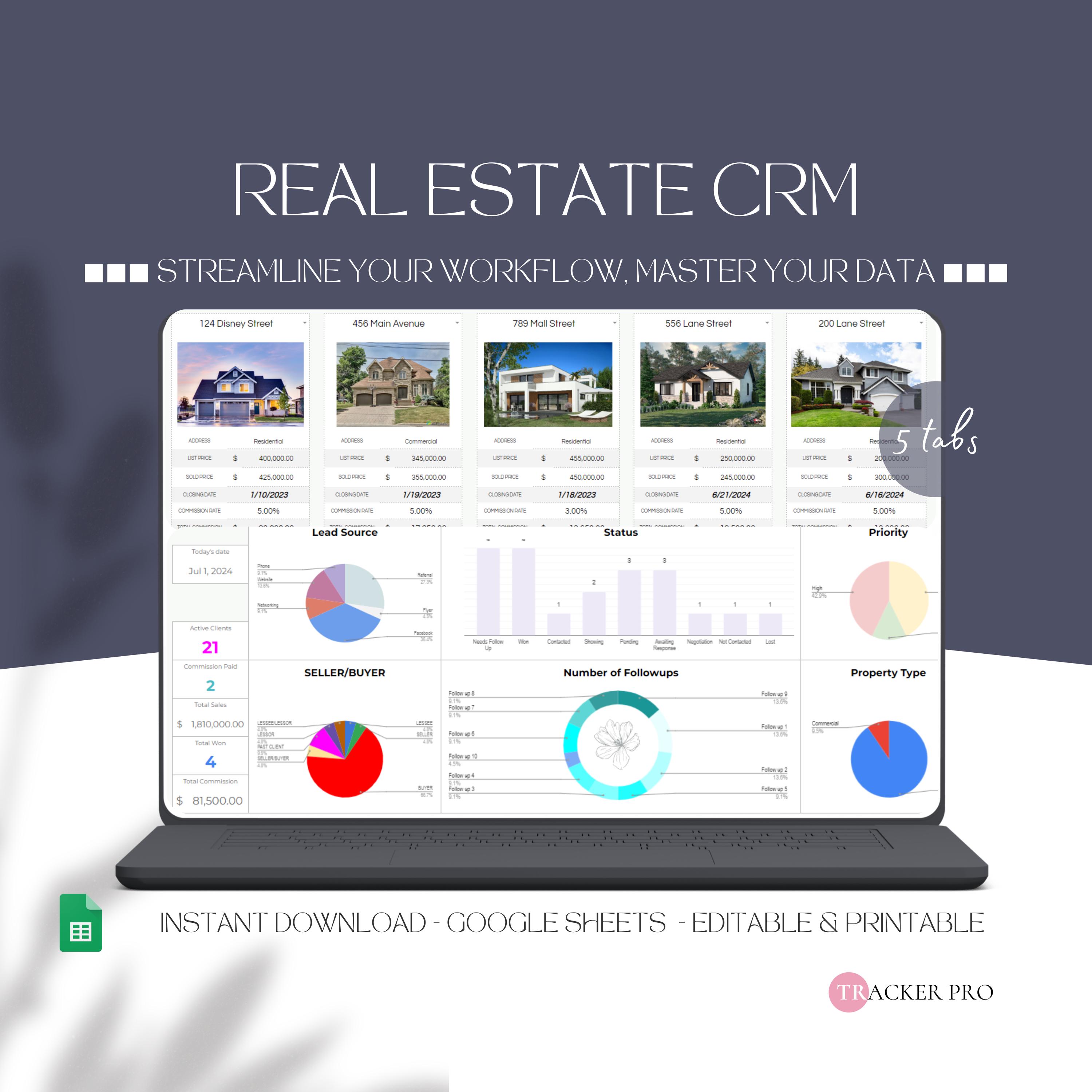 CRM Realtor, Realtor Client Tracker, Realtor Client Sheet, Realtor ...