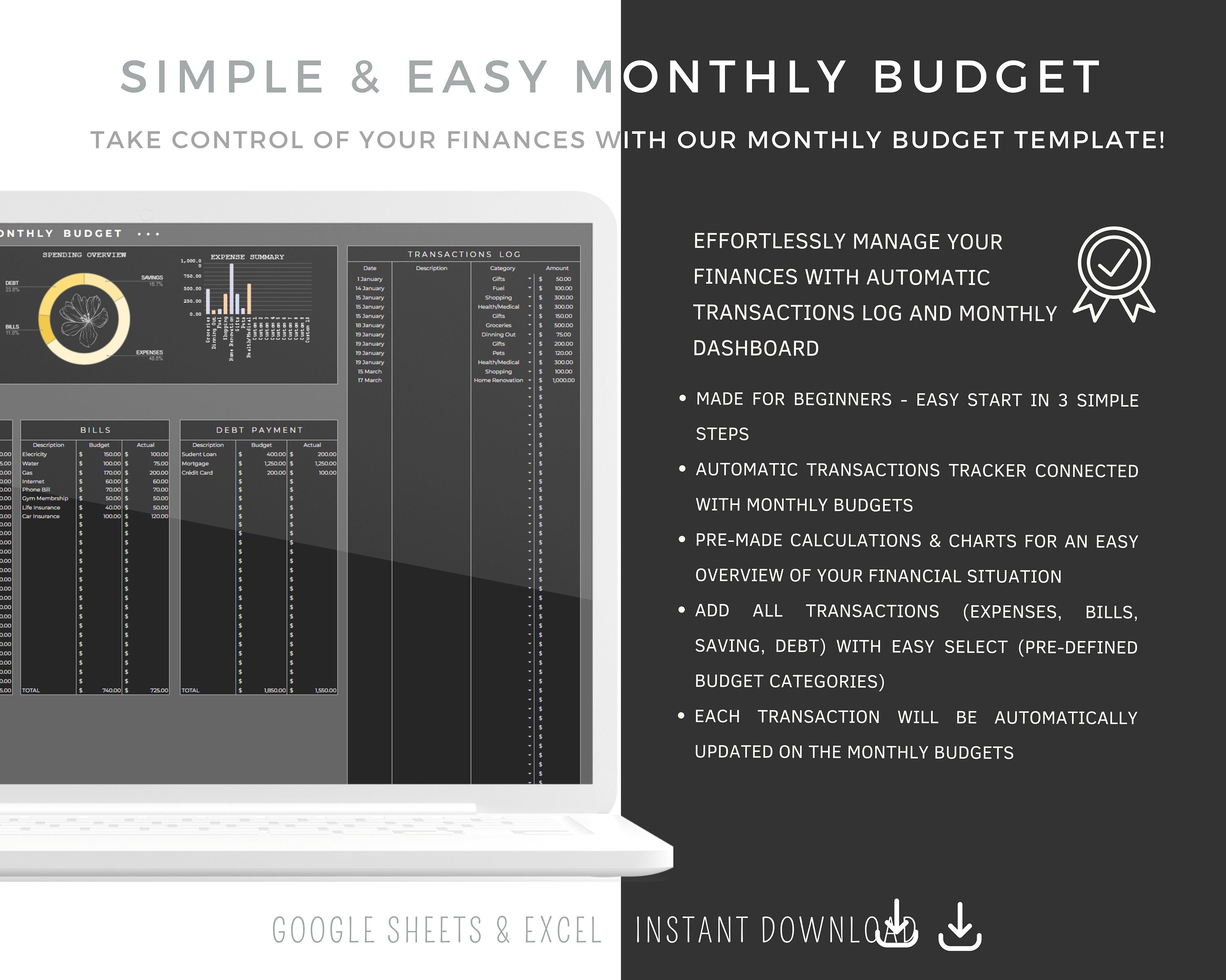 Monthly Budget Spreadsheet Pastel Google Sheets Budget Template ...