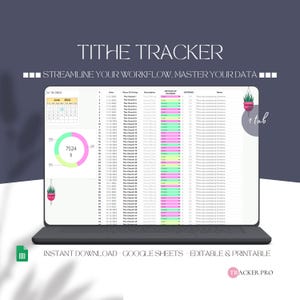 Tithes and Offerings Tracking, Church Donations, Tithe Tracker Excel ...