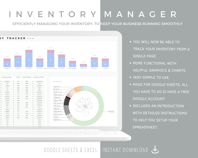 Inventory Spreadsheet, Inventory Management, Business Inventory ...
