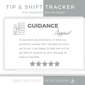 Tips Tracker Spreadsheet, Free Log, Financial Planner, Waiter, Waitress ...