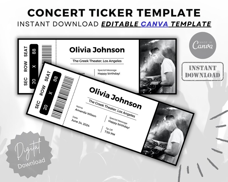 Event Ticket Template, EDITABLE DIY Event Printable, Surprise Getaway, Invitation, Christmas ...