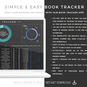 Reading Log Tracker Book Inventory Reading Spreadsheet - Etsy