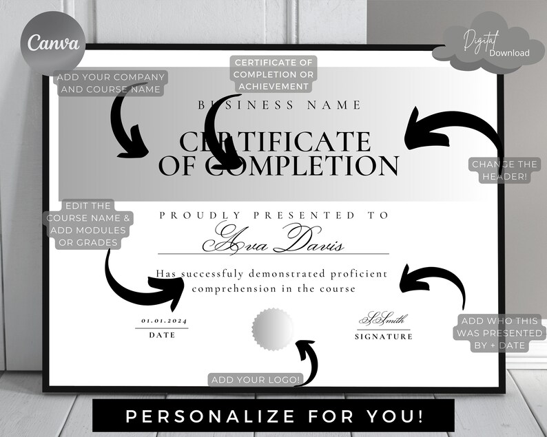Certificate of Completion Template, DIY Makeup Course Certificate ...