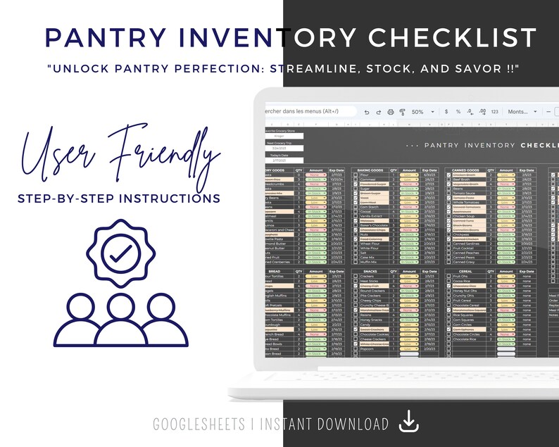 Pantry Planner, Pantry Inventory Template, Pantry List, Food Inventory ...