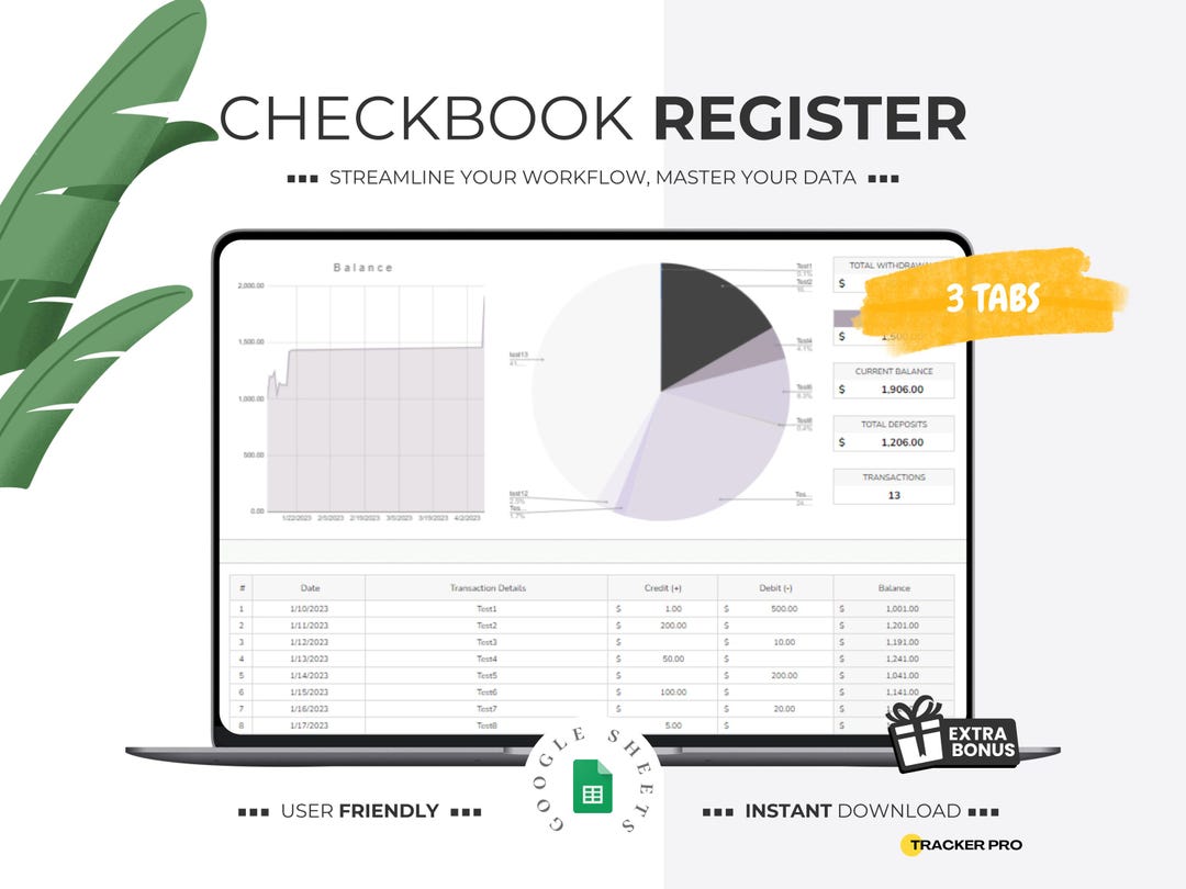 Checkbook Register Excel, Checkbook Register Google Sheets Spreadsheet, Check Register Book ...