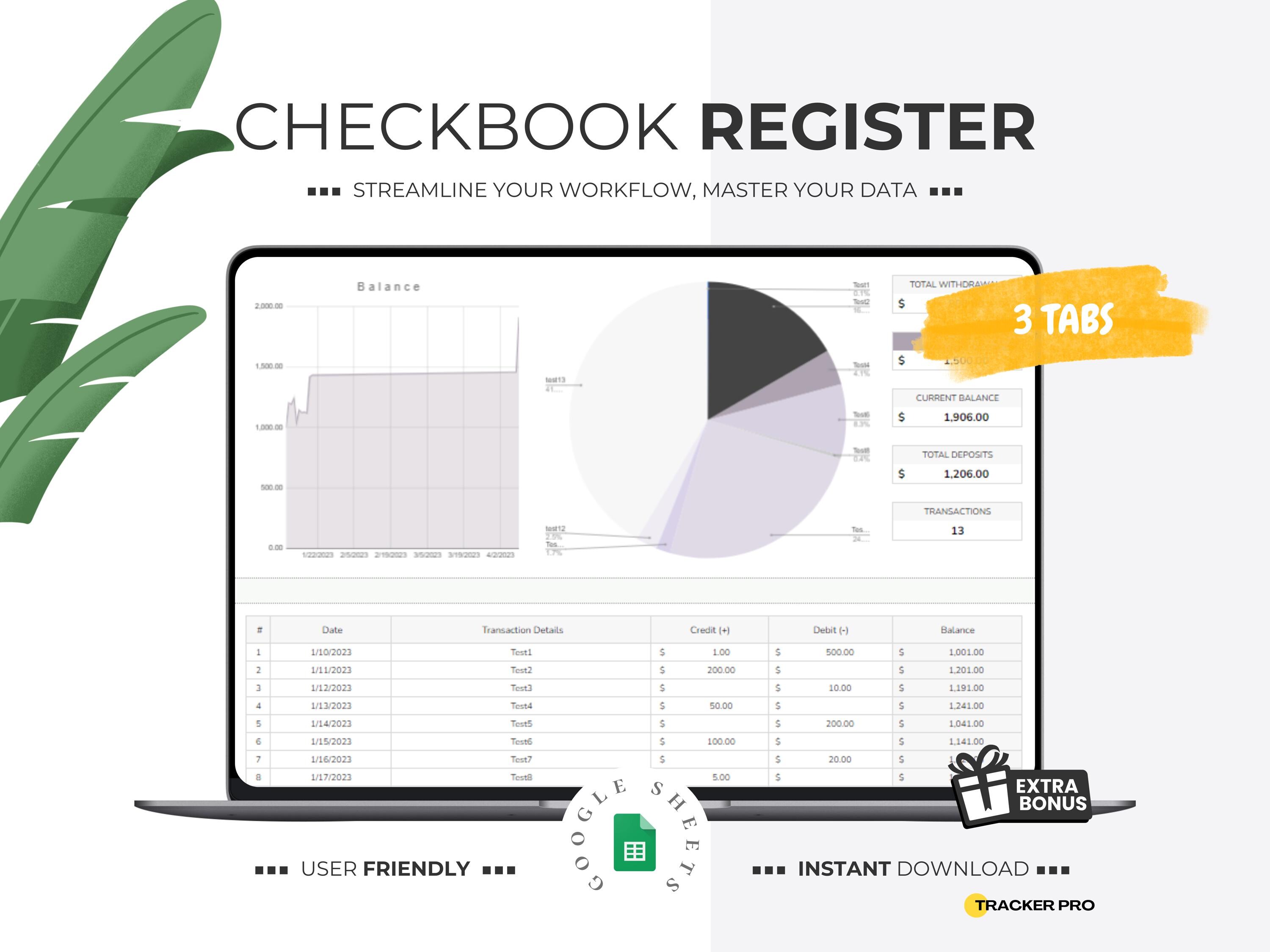 Checkbook Register Excel, Checkbook Register Google Sheets Spreadsheet ...