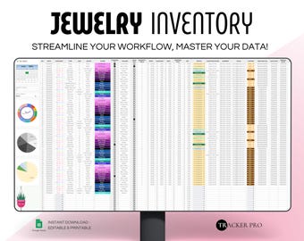 Jewelry Inventory Tracker, Jewelry Making Planner List Excel ...