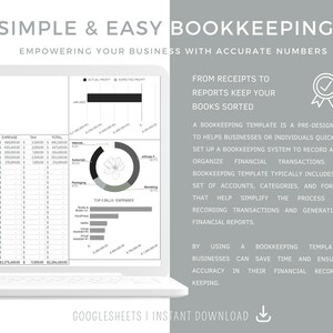 Easy & Simple Bookkeeping Template Google Sheets Income and Expense ...