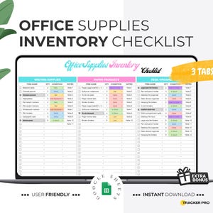 Office Supplies Checklist, Business Office Supplies Checklist Template ...