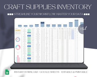 Craft Supplies Inventory Tracker Excel Spreadsheet Crafts Organization ...