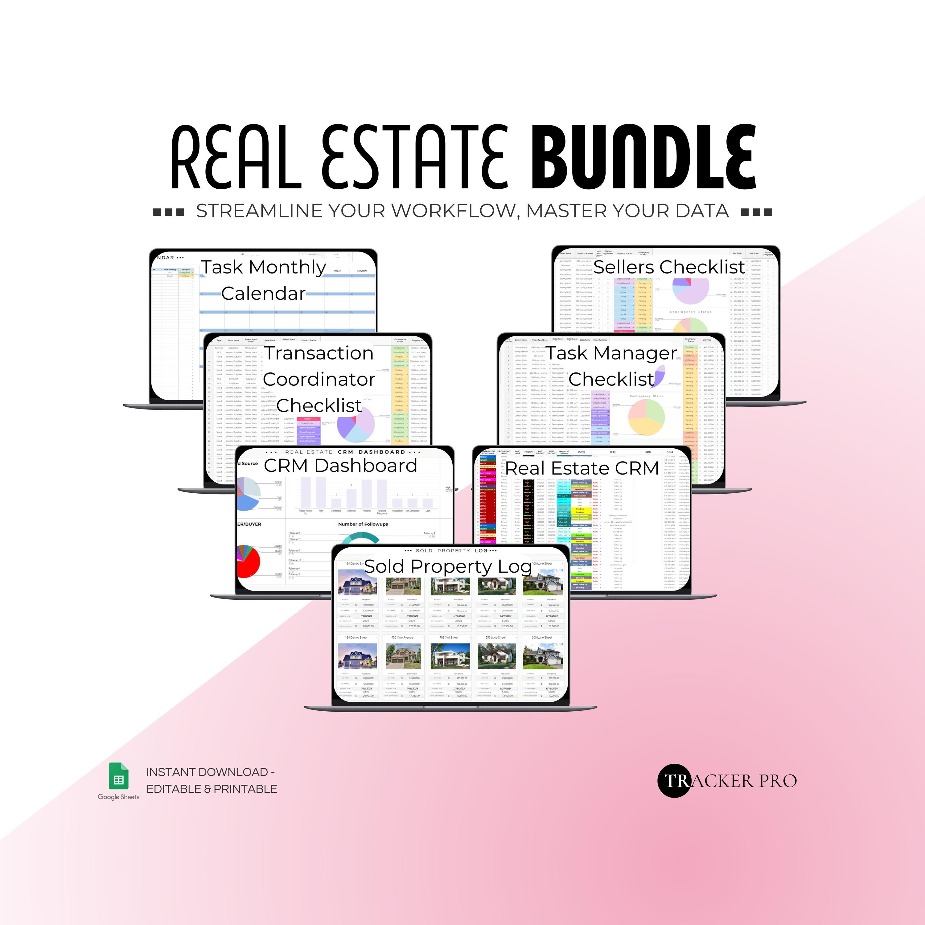 Real Estate Management Template Bundle, Transaction Checklist ...