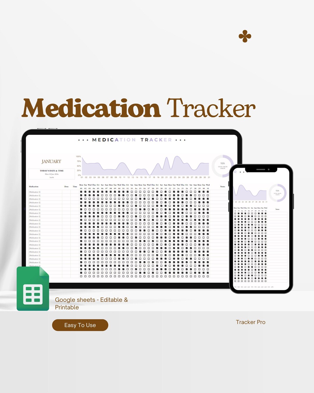 Medication Tracker, Spreadsheet for Medications, Pill Reminder ...