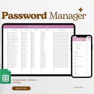 Accounts Tracker for Google Sheets | Passwords Tracker Spreadsheet ...