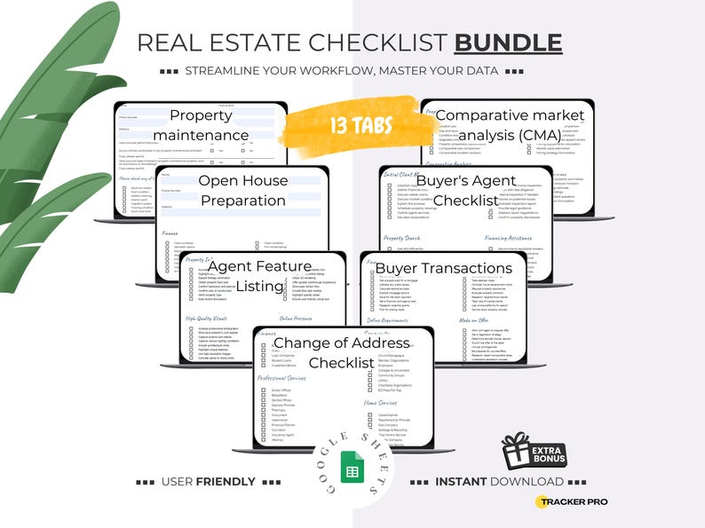 Real Estate Management Template Bundle, Transaction Checklist ...