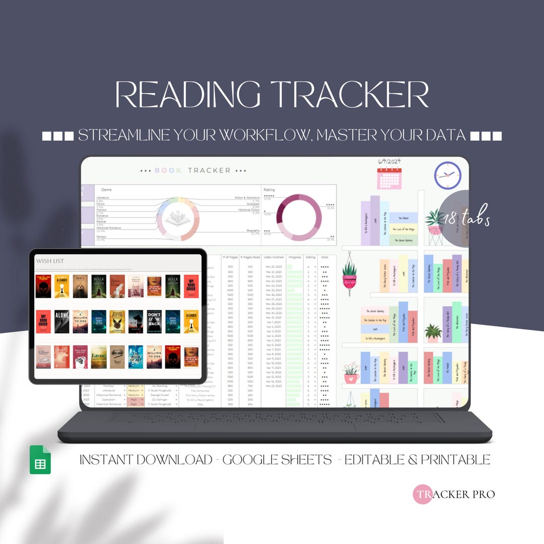 Reading Tracker Spreadsheet Google Sheets Digital Library Book Tracker ...