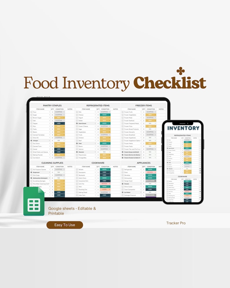 Pantry Inventory Template, Pantry List, Pantry Planner, Food Inventory ...