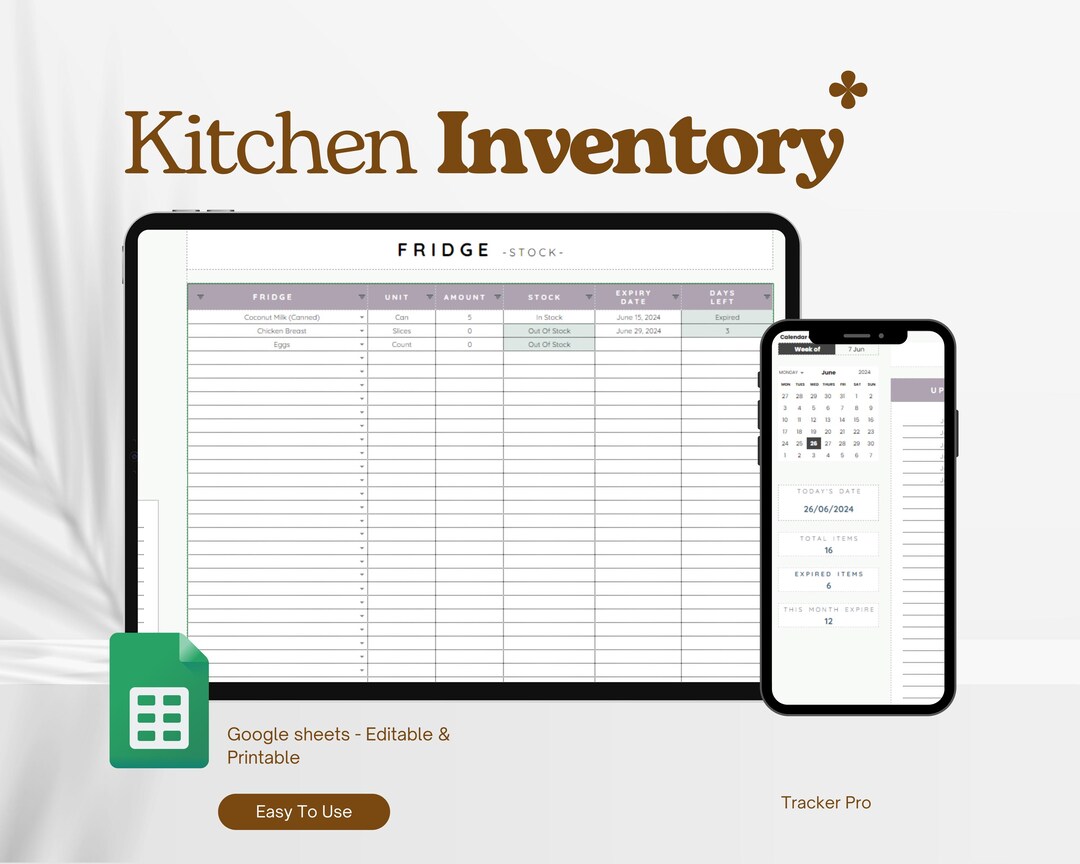 Food Inventory List, Pantry Inventory Template, Pantry Inventory ...