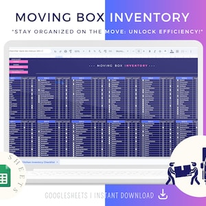 Moving Box Inventory Excel Spreadsheet, Organized Moving, Home ...