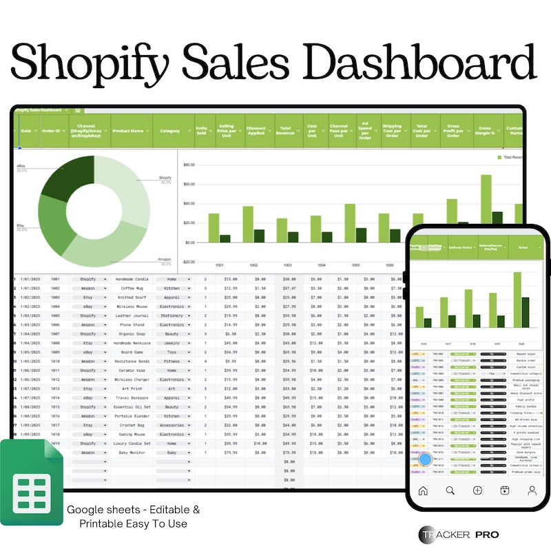 Google Sheet E Commerce - Etsy