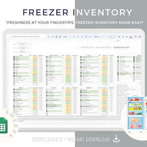 Freezer Inventory Template Freezer Checklist Freezer List - Etsy