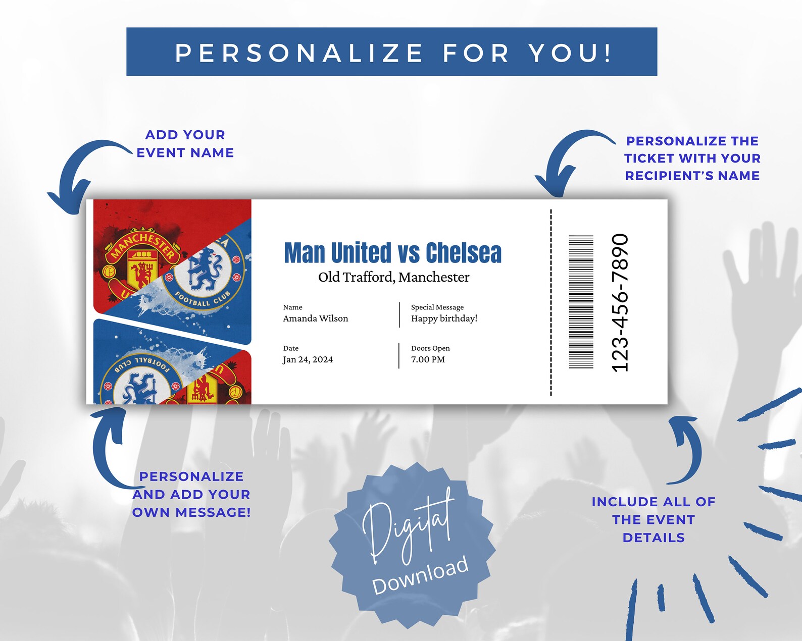 Editable Sports Ticket Template DIY Sporting Ticket Custom - Etsy
