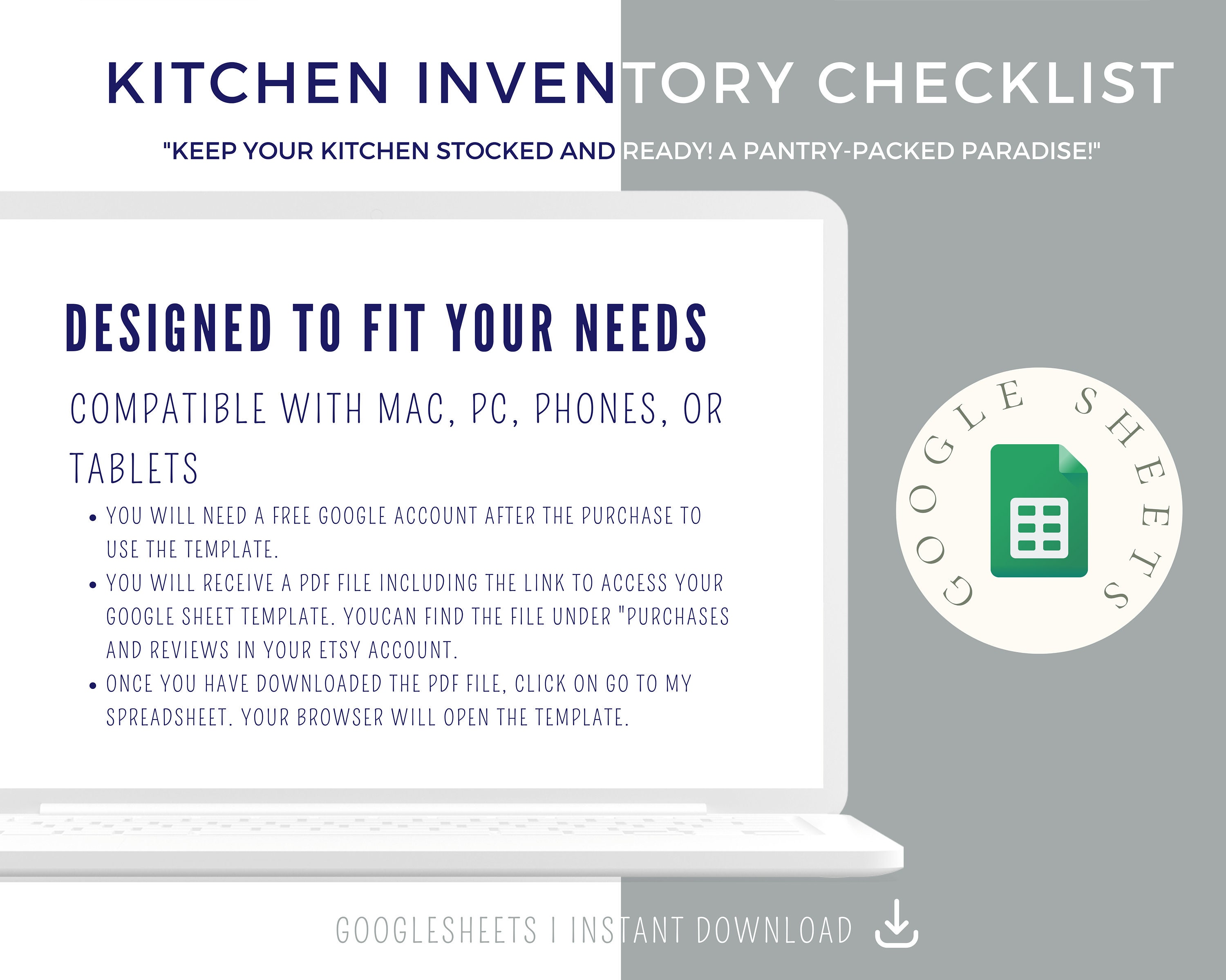 Kitchen Inventory Template, Pantry Inventory Spreadsheet List, Freezer ...
